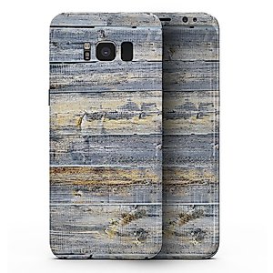 Design Skinz Design Skinz Vintage Wooden Planks with Yellow Paint Full-Body Wrap Decal Skin-Kit for The Galaxy S9 Plus