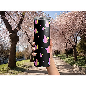 Holographic Easter Bunny 20oz Stainless Steel Tumbler with Spill-Proof Lid and Straw