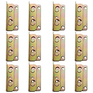 Acrux7 12 Sets Bed Rail Brackets Heavy Duty Bed Frame Brackets No-Mortise Bed Frame Hardware Bed Replacement Parts Connectors with Screws for Wood Bed Frame