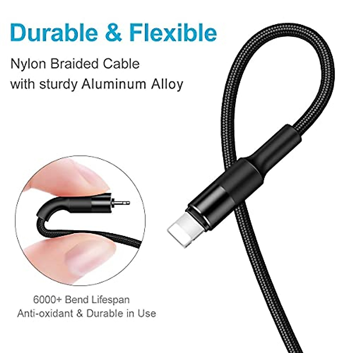 [2 Pack] Multi Charging Cable,YOUSAMS 3 in 1 Nylon Braided Multi USB Cable Multiple Charger Fast Charging Cord Compatible with Most Smart Phones & Pads - 5ft/ Black