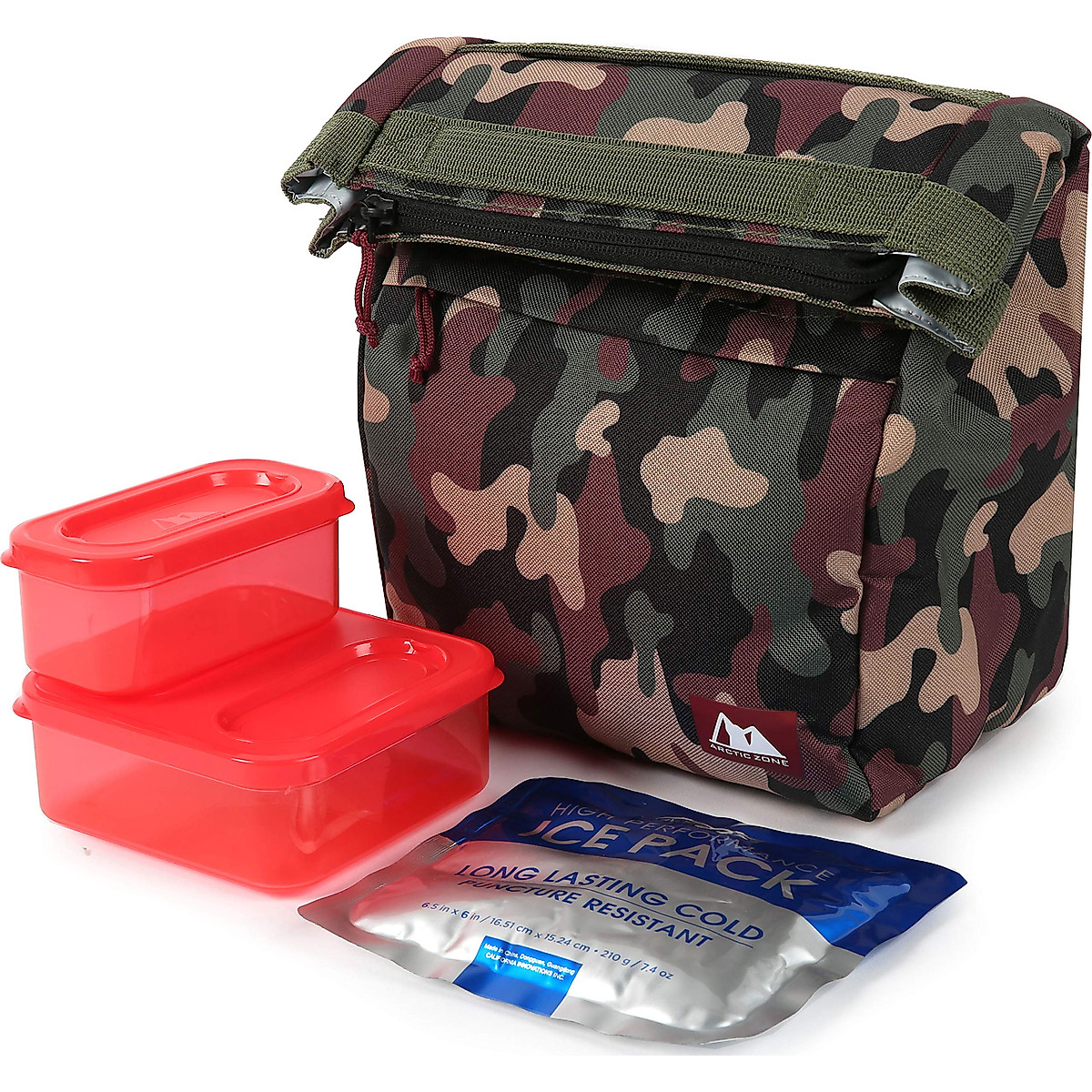 Arctic Zone Kids Classics Lunch Sack with 210g Ice Pack and 4 Piece Kids Sandwich Set - Blue