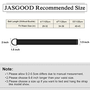 JASGOOD 2 Pack Men Black Canvas Belt, Webbing Cloth D Ring Buckle Belt Extra Long with Metal Tip for Pants (Black/Gray,Fit Waist Size 34-39 inch)