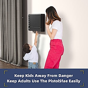 XDeer Wall Gun Safe, Biometric Gun Safes for Pistols, Quick-Access Handgun Safe with Fingerprint & Digital Key Pad, Pistol Safe for Home, Up to 1 Full-size pistol