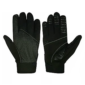 Rebz Wheelchair Gloves Disability Mobility Full Finger Breathable Non-Slip Material Good Grip Lightweight for Men and Women (Black, Large)
