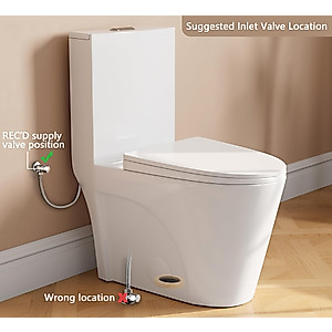 DeerValley Toilet, Elongated One Piece Toilet for Bathrooms, Comfortable Chair Seat Height 17", Dual Power Flush Toilet 1.1/1.6 GPF and MAP 900g, 12'' Rough-In Toilet Bowl