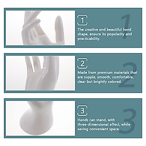 Cabilock 2pcs Hand Mold Ornaments Hand Jewelry Display Holder Mannequin Hand Display Necklace Holder Desktop Stand Bracelet Display Stand Female Mannequin Vinyl Human Body Wristband White