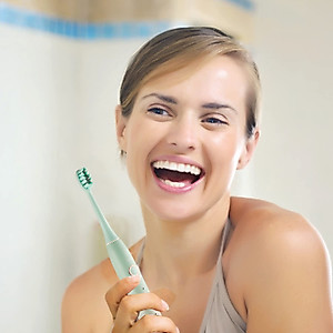 NEILDEN Adult Ultrasonic Electric Toothbrush, IPX8 Rechargeable Electric Travel Full Clean Elements Care Toothbrush, Sonic Electric Toothbrush Set Green