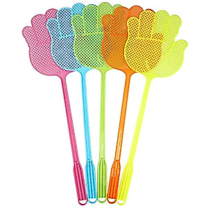 Dirza Fly Swatter - Funny Hand Shaped Fly Swatters -Durable - Colorful for Home/Indoor/Outdoor/Classroom/Office/Pack of 5