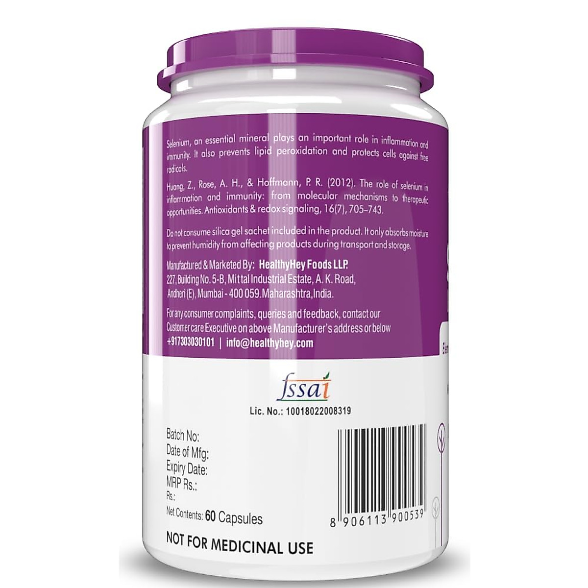 Nutrition Selenium Capsules 40mcg - Superior Absorption - 60 Vegetarian Capsules