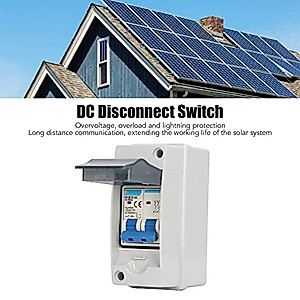 DC Miniature Circuit Breaker with Box, 63A 1000V Solar PV Disconnect Switch with Transparent Cover, IP65 Waterproof Box Isolator for Solar Panel PV System Plug and Play