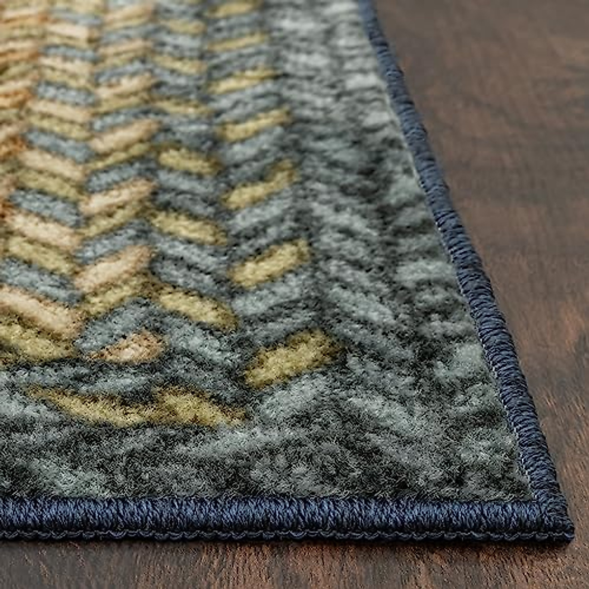 Maples Rugs Marion Braid Kitchen Rugs Non Skid Accent Area Carpet [Made in USA], Multi, 2'6" x 3'10"