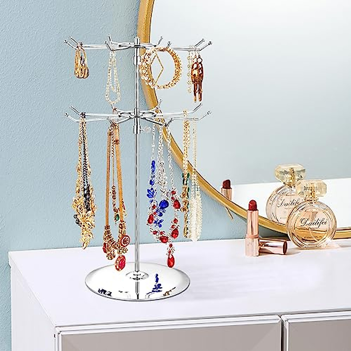 APL Display - Display Stand Jewelry Display Holder Retail Display Stand, 2 Tier Rotating Display Rack for Mall,Exhibition And Retail Store