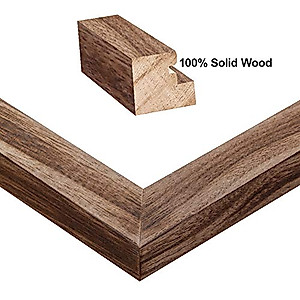 RPJC 6x8 inch Picture Frame Made of Solid Wood and High Definition Glass Display Pictures for Table Top Display and Wall Mounting Photo Frame with Stand Carbonized