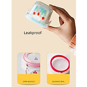 2 Pack 4 OZ Mini Glass Food Storage Containers Portable Small Food Jars with Airtight Lids Leakproof Square Flower Glass Container for Food Portion,Dipping Sauce,Snack,Nut,Yogurt,Freezer Microwave Safe