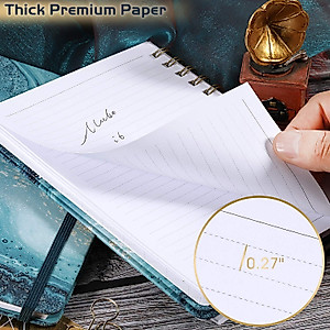 Spiral Journal/Notebook - Lined Journal with Hardcover and Premium Thick Paper, 8.5" x 6.5", College Ruled Spiral Notebook/Journal, Strong Twin-Wire Binding, Back Pocket, Blue Pattern