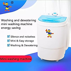 Mini Washing Machine Single Tub Portable Clothes Washer with Spin Dryer, 6.6 lbs Washer and Dryer Combo for Camping, Dorms, Apartments wash Closes Shoes (8 lb)