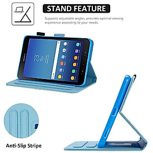 Galaxy Tab A 8.0 2018 Case, SM-T387 Case, Dteck Slim Premium Leather Folio Stand Cover with Card Holder/Photo Slot for Samsung Galaxy Tab A 8 inch 2018 Release T387 Tablet, Galaxy Flower