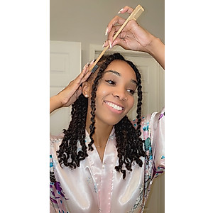 GranNaturals Edges Brush and Comb for Edge Control - Sturdy Bamboo Handle - Styling & Gentle Care Tools - Edge Fixer for Baby Hairs - Compact Curling Accessories for Curly Hair