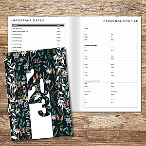 GRC 2023 Monthly Planner, January - December, Floral Calendar & Organizer, 7" x 10", Saddle Stitch Bound