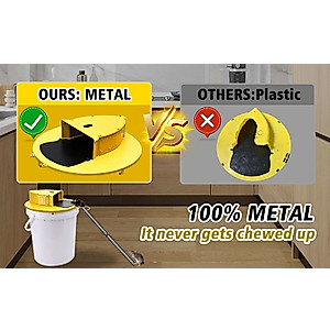 Bucket Lid Mouse Rat Trap, Reusable Humane Mouse Traps for Indoor Outdoor, Metal Material, Automatic Reset Mouse Trap, 5 Gallon Bucket Compatible