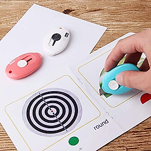 Mini Retractable Utility Knife Box Cutter Letter Opener, Alloy Steel Splicing Knife with Key Chain Hole-9pcs