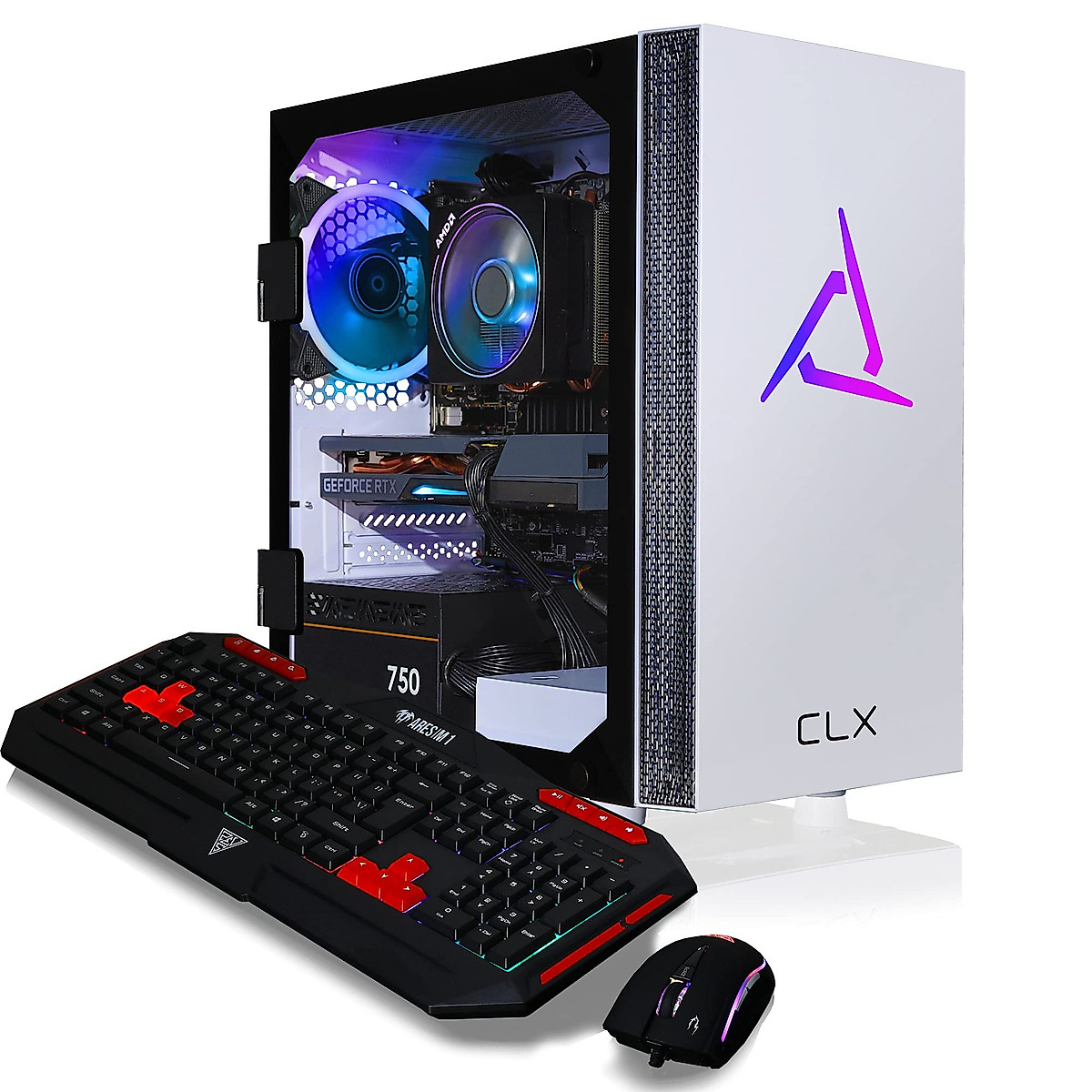 CLX Set Gaming Desktop - AMD Ryzen 9 5900X 3.7GHz 12-Core Processor, 16GB DDR4 Memory, GeForce RTX 3060 12GB GDDR6 Graphics, 500GB SSD, 3TB HDD, WiFi, Windows 11 Home 64-bit,White