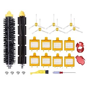 ECOMAID Replacement Parts for iRobot Roomba 700 Series 770 777 760 761 780 790 Robotic Vacuum Cleaners 8pc Filter 6pc Side Brush 1pc Bristle Brush Flexible Beater Brush Cleaning Tool