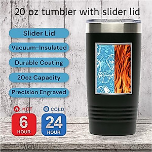 ETCHIFIED Personalized 20oz Stainless Steel Tumbler with Slider Lid - Vacuum Insulated Travel Mug, Add a Name - Keeps Hot or Cold for Hours
