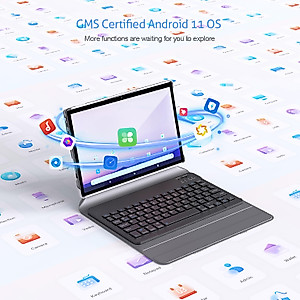 CAICOR 3 in 1 Tablet 2024 Newest 10.1 inch Android 11 Tablets 4G Cellular Tablet with Keyboard 4GB+64GB and 128GB Expandable, 5MP+13MP Dual Camera, Dual Card Slot, GPS WiFi Bluetooth FM Mouse Stylus