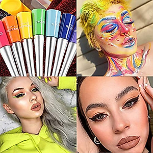 Topcent Matte Liquid Eyeliner Set, 16 Colors Neon White Black Red Brown Green Eye Liners For Women Waterproof High Pigmented Long Lasting Rainbow Eyeliner Pencil Quick Dry Eyes Makeup Kit (16PCS)