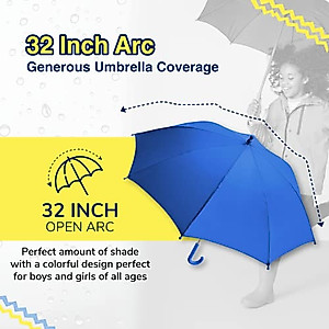 The Weather Station Children's Rain Umbrella, Manual Metal Folding Mini Umbrella, Windproof, Lightweight, and Packable for Travel, Full 32 Inch Arc, Royal