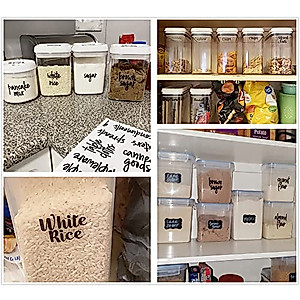 Pantry Labels Spice Jar Labels for Food Containers 168Pcs Kitchen Food Stickers Labels for Storage Bins Bottles Containers Black Text Preprinted Waterproof Removable