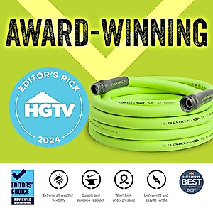 Flexzilla Garden Hose 5/8 in. x 25 ft, Heavy Duty, Lightweight, Drinking Water Safe, ZillaGreen - HFZG525YW-E