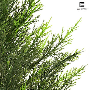 Fencer Wire 3 Feet, 36 Inch Artificial Cedar Tree Set of 2, Natural Faux Plants for Outside Planters, UV Resistant, Fake Boxwood Topiary with Dried Moss, Artificial Tree Indoor, Outdoor Patio Decor
