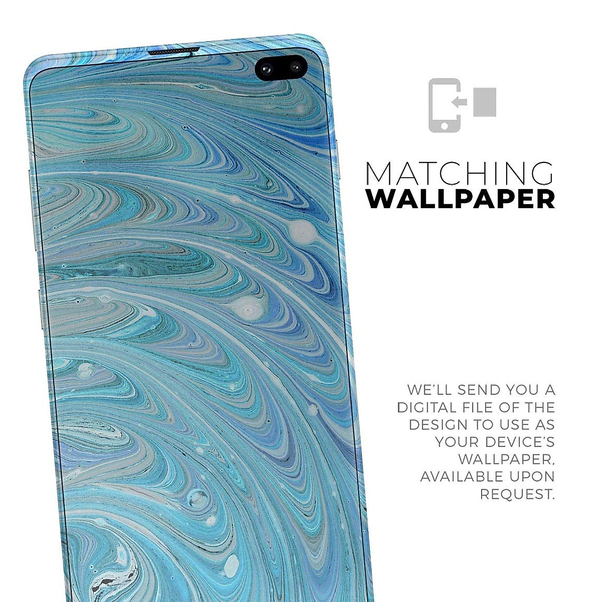 DesignSkinz Mixed Blue Oil Protective Vinyl Decal Wrap Skin Cover Compatible with The Samsung Galaxy S20 (Screen Trim & Back Glass Skin)