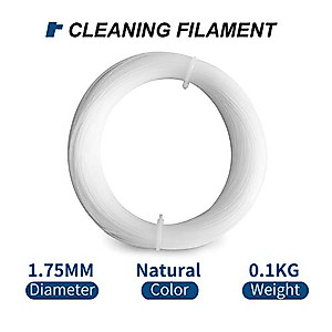 NOVAMAKER 3D Printer Cleaning Filament 1.75mm，100g (0.22lbs)，Dimensional Accuracy +/- 0.05mm，Natural Color，Fit Most FDM Printer