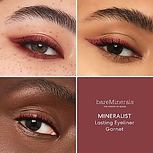 bareMinerals Mineralist Lasting Eyeliner, Mineral-Based Waterproof Eyeliner, Long-Lasting Blendable Color, Safe for Waterline, Retractable, Vegan