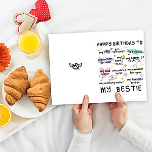 MQMRYeto Funny Birthday Card for Women Sister, Happy Bday Gifts for Bestie, Bestie Birthday Card, Friendship Birthday Card, Best Friend Birthday Card,Happy Greeting Card for Niece