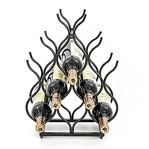 SODUKU Tabletop Wine Rack 11 Wine Bottles Holder Freestanding Countertop Metal Storage Rack for Wine Lovers