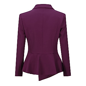 YUNCLOS Women's Double Breasted 2 Piece Suit Set 2 Button Blazer Jacket and Pants Burgundy