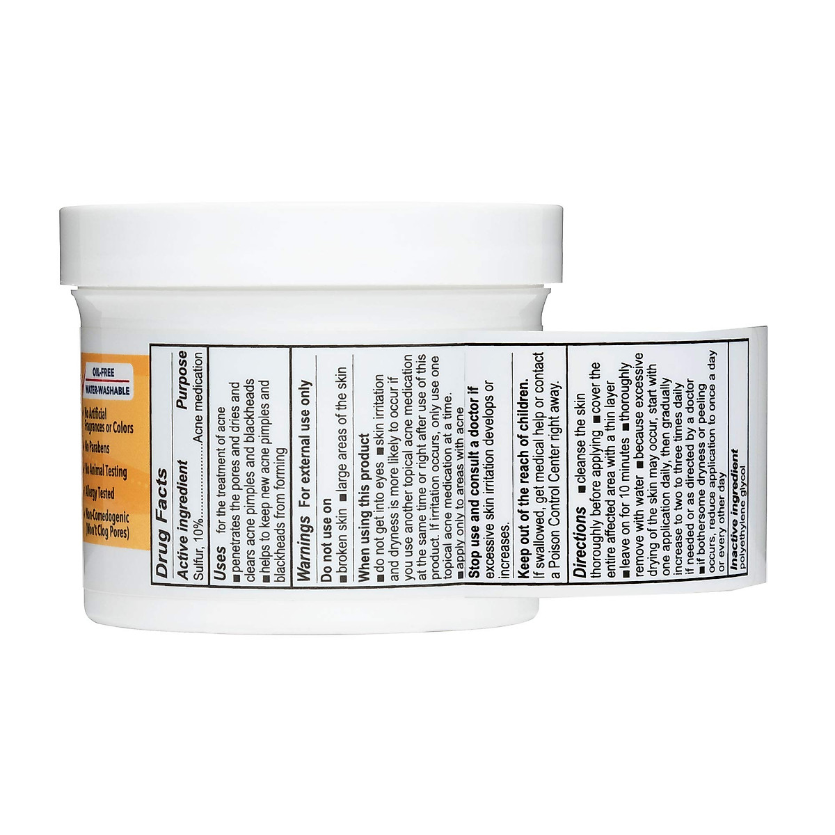 De La Cruz Sulfur Ointment - Cystic Acne Treatment for Face and Body - Daily 10 Min Spot Treatment Mask - Safe and Effective Game Changing Hormonal Acne Treatment That Clears Up Pimples 5.5 OZ.