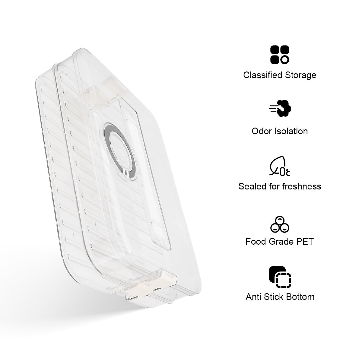 CheurYae 2-Layer Frozen Dumpling Storage with Lids, Food Storage Container, Stackable Food Storage Containers, Cookie Storage Containers, Good Sealing, for Kitchen and Fridge