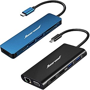 Hiearcool USB C Hub, Adapter USB C Dongle for MacBook Pro, 7 in 1 USB C to HDMI Multi-port Adapter,USB-C Laptop Docking Station,11 in 1 Triple Display Type C Adapter Compatible for MacBook and Windows