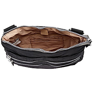 Baggallini Womens Comrade 3-zip Crossbody Cross Body Handbag, Black With Sand Lining, One Size US