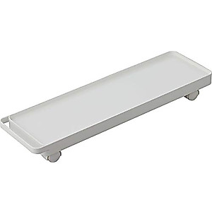 YAMAZAKI Home Rolling Cart Flat Dolly Wheels | Steel | Toilet Paper Stocker, One Size, White