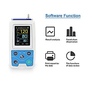 CONTEC ABPM50 Handheld 24hours Ambulatory Blood Pressure Monitor with PC Software for Continuous Monitoring NIBP USB Port with Three Cuffs