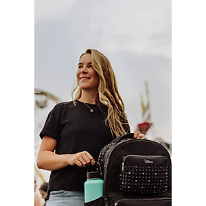 ONIVA - a Picnic Time brand - Disney Classic Mickey Mouse Park Tripper Day Bag - Cooler Backpack - Soft Cooler Backpack - Insulated Lunch Bag, (Black with White Pattern)