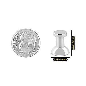 Magnetic Push Pins, Refrigerator Magnets, 16pcs Brushed Nickel Push Pin Magnets Perfect for Fridge Magnets, Office Magnets, Whiteboard Magnets, Map Magnets