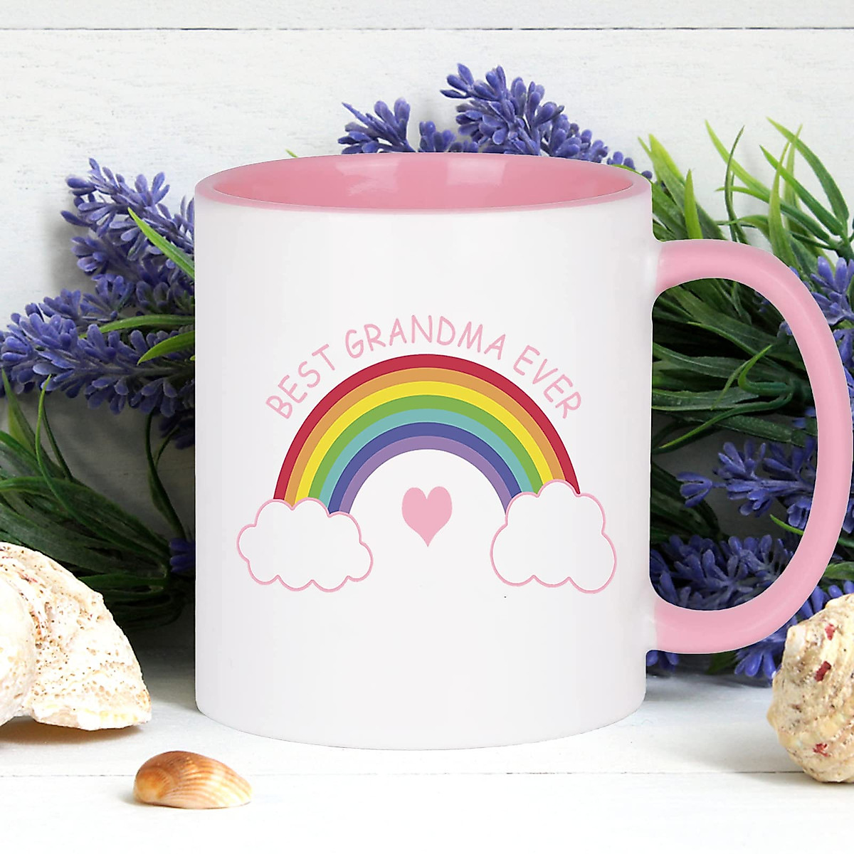 WENSSY Gifts for Grandma, Best Grandma Ever Mug, Best Grandma Ever Rainbow Mug, Best Grandma Ever Gifts, Birthday Mothers Day Gifts for Grandma from Grandchild Granddaughter Grandson 11 Ounce