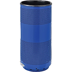 Global Industrial 20 Gallon Perforated Steel Receptacle with Flat Lid, Blue